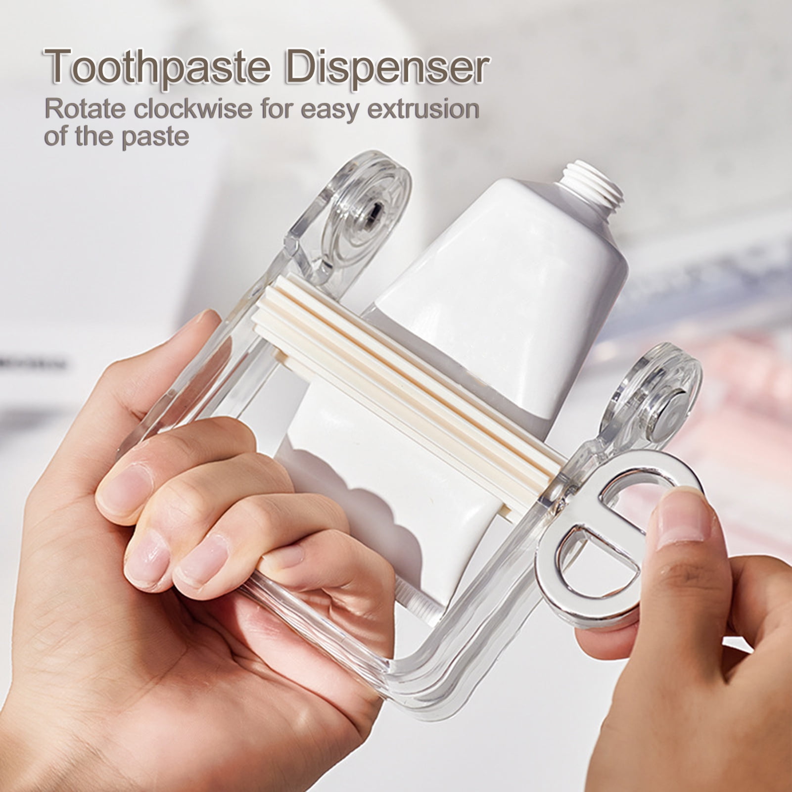 BAETEUY Rolling Toothpaste Squeezer with Rotatable Handle Bathroom ...