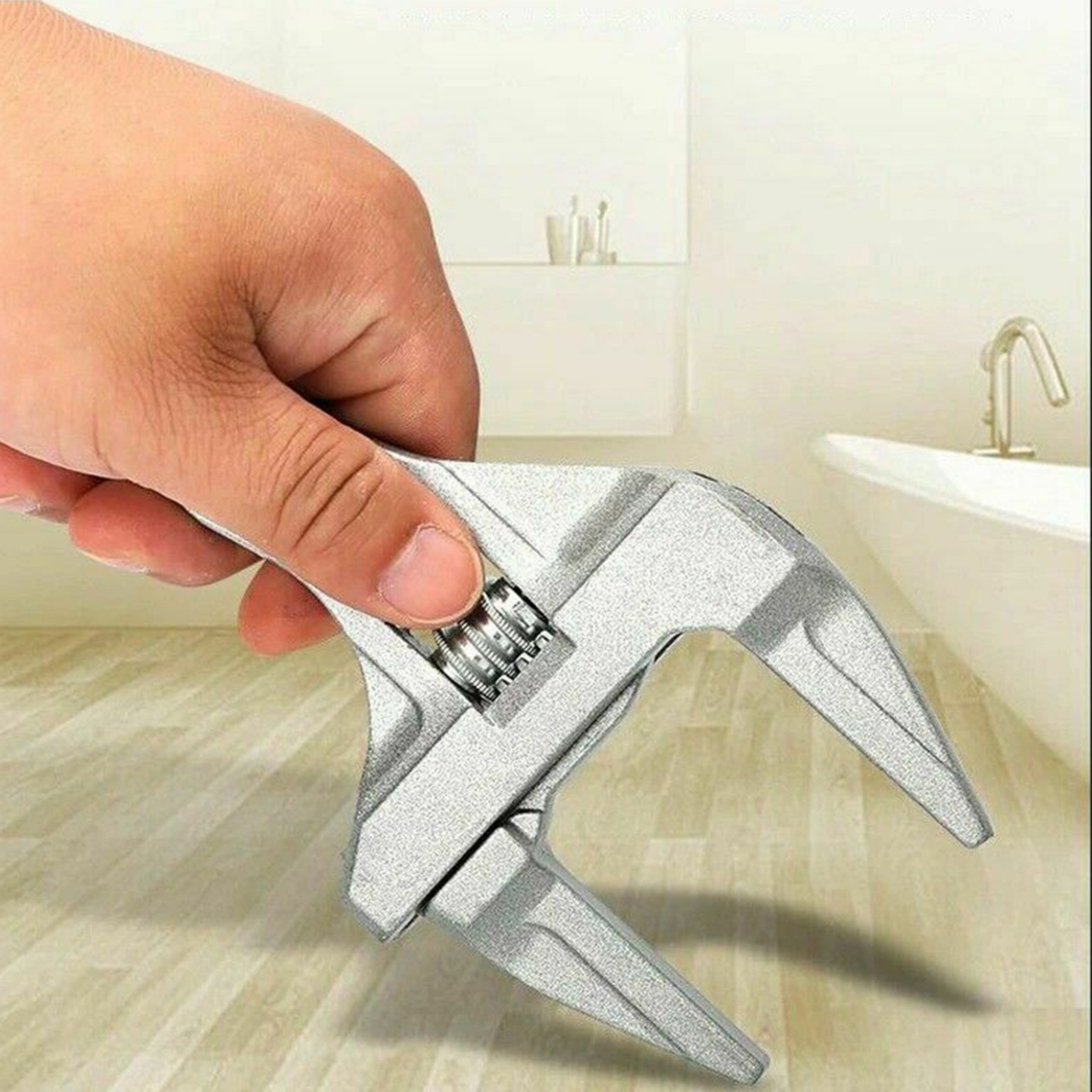 BAETEUY Short Handle Adjustable Ultra Wide Opening Spanner Bathroom ...