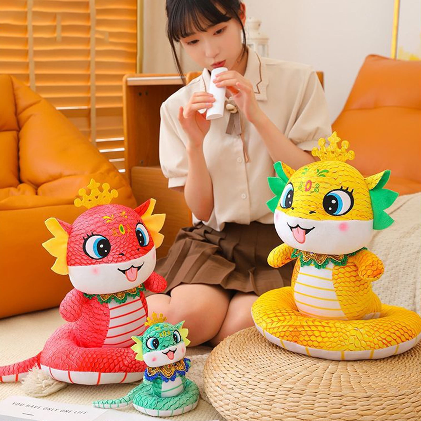 BAETEUY Snake Doll, Plush, Toy, Cute, Zodiac, Snake, Baby, Doll, Wealth ...