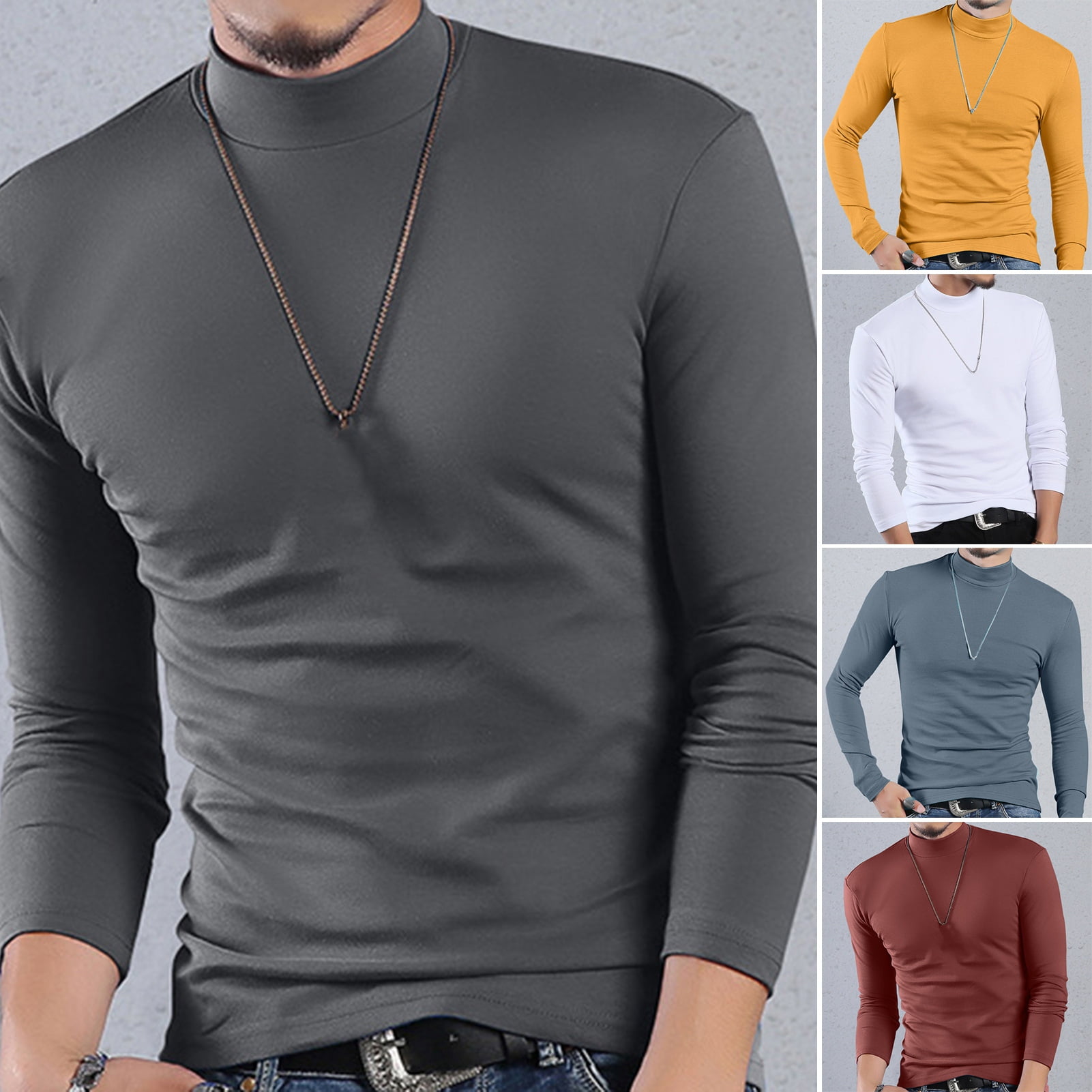BAETEUY Spring Autumn Men Fitness Top, Slim Fit, Half-high Collar ...