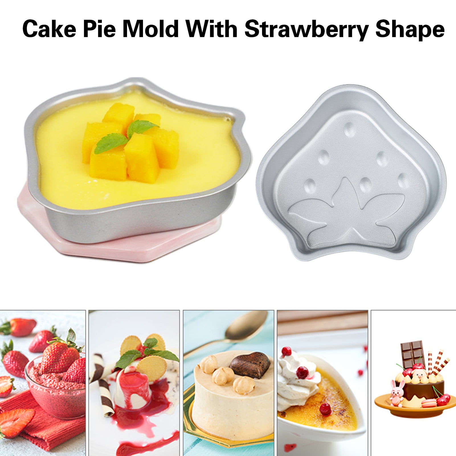 BAETEUY Strawberry Pudding Mold Non-stick Food Grade Carbon Steel Heat ...