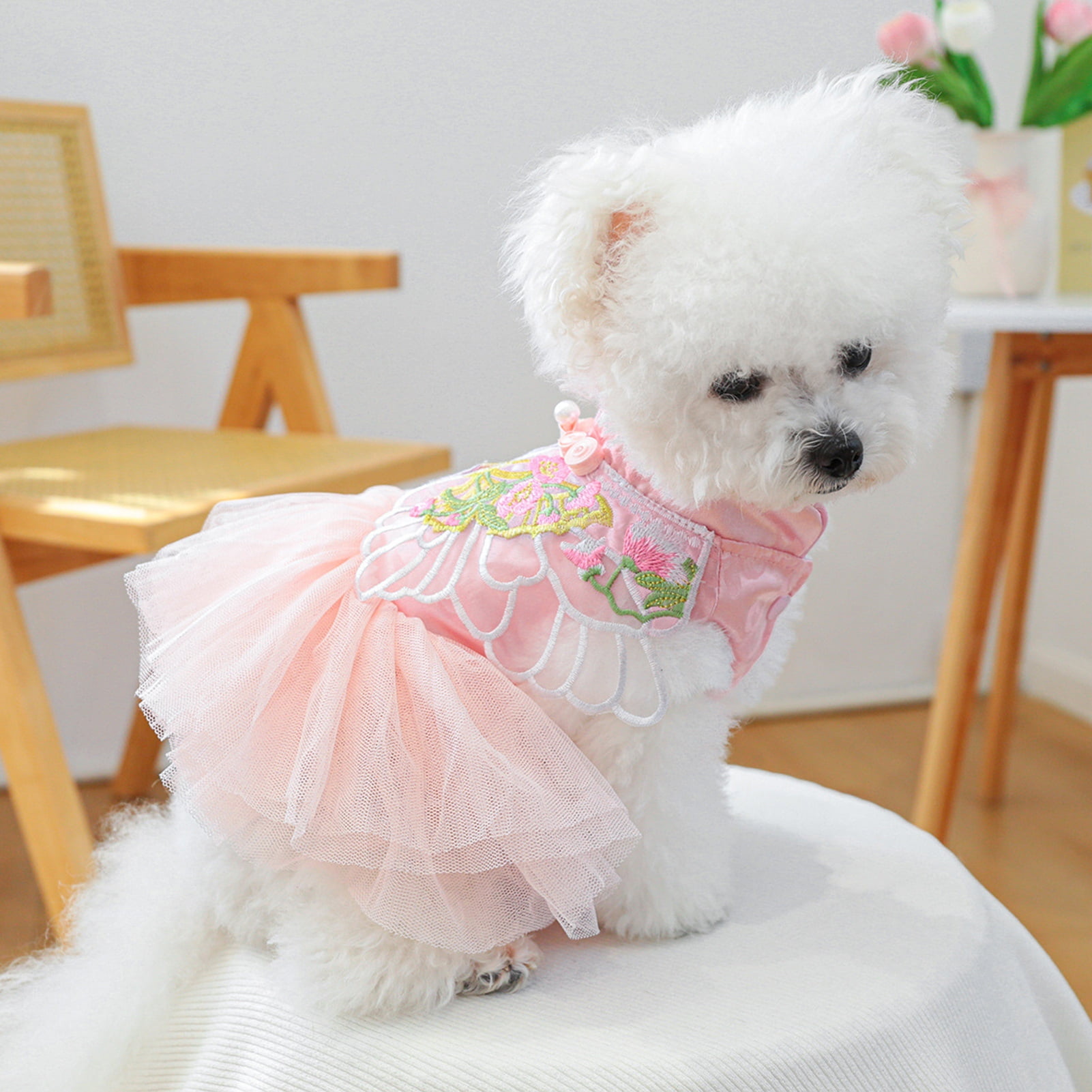 BAETEUY Sweet Puppy Tutu Dress, Butterfly Princess Skirt, for Small ...