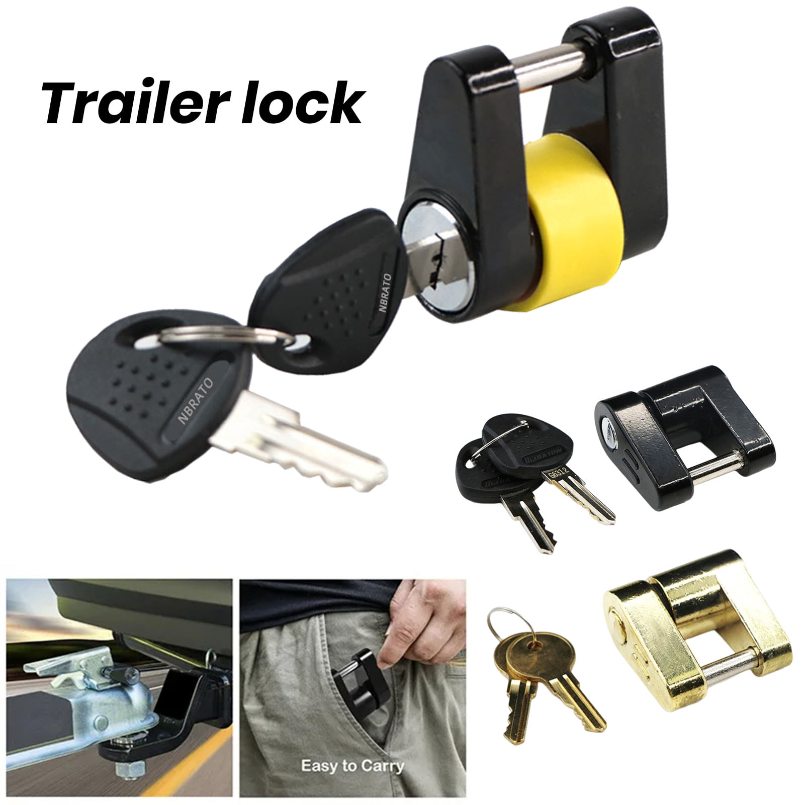BAETEUY Trailer Coupler Lock with Keys Rustproof Corrosion Resistant ...