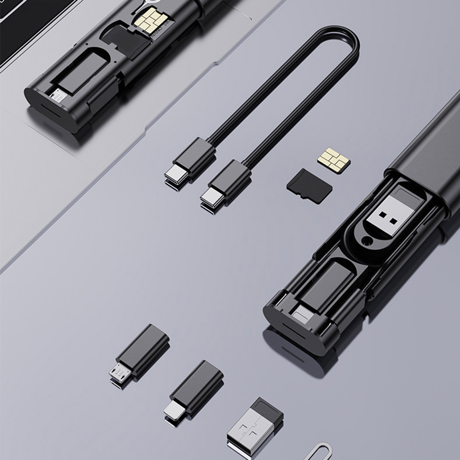 BAETEUY Travel Multi-Functional Adapter Kit with Built-In Data Cable ...