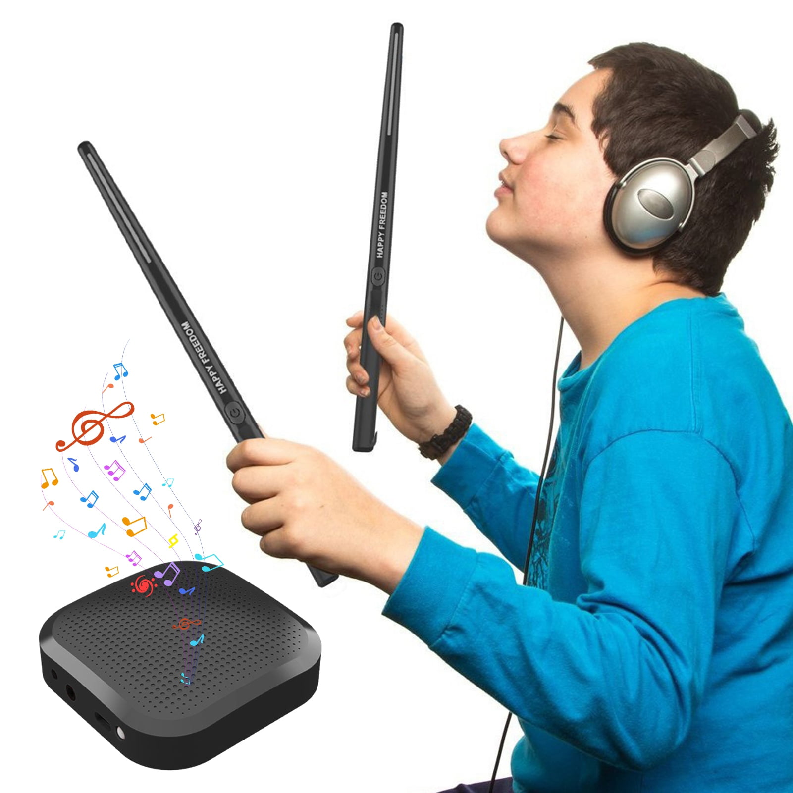 BAETEUY Virtual Air Drum Set - Electric Drumsticks, 3D Motion Sensing ...