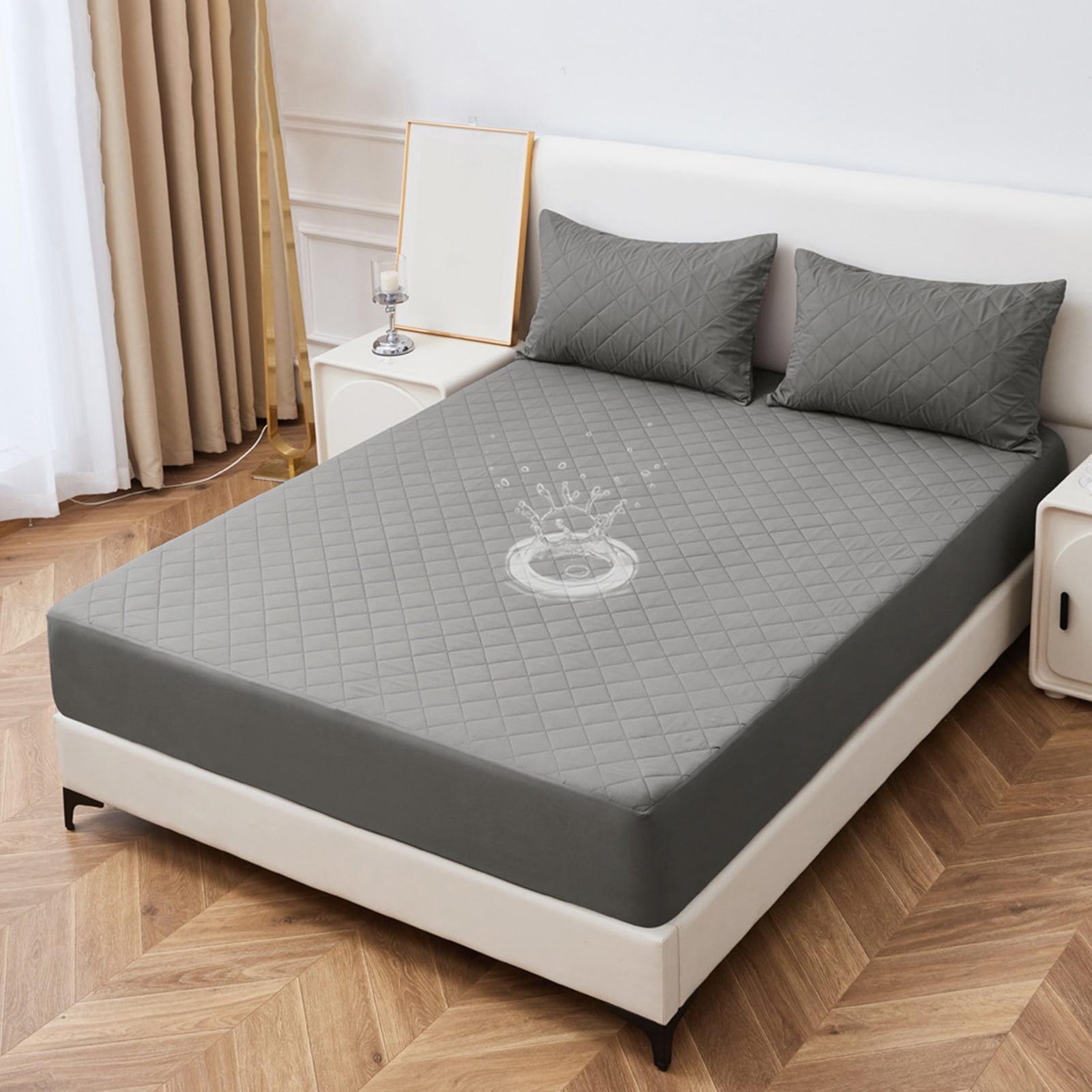 BAETEUY Waterproof Fitted Sheet - Soft Brushed Fabric, Fully Elastic ...