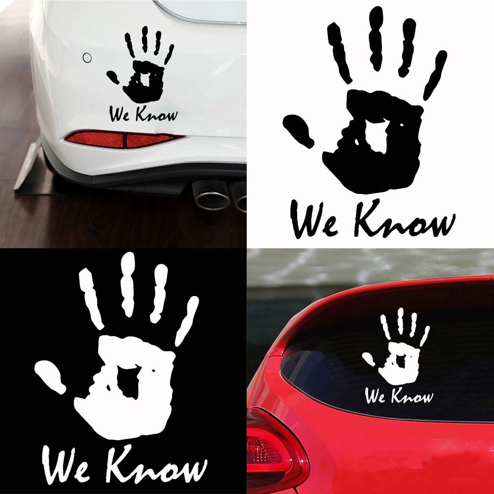 BAETEUY We Know Hand Palm Car Vehicle Laptop Window Reflective Decals ...