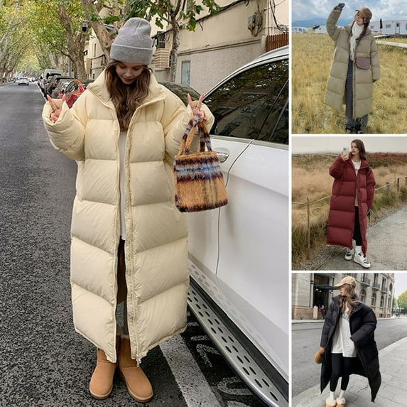 BAETEUY Winter Down Coat, Thickened Padded, Stand Collar, Neck ...