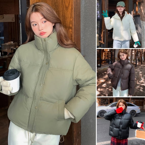 BAETEUY Winter Down Coat, Thickened Padded, Stand Collar, Pockets ...