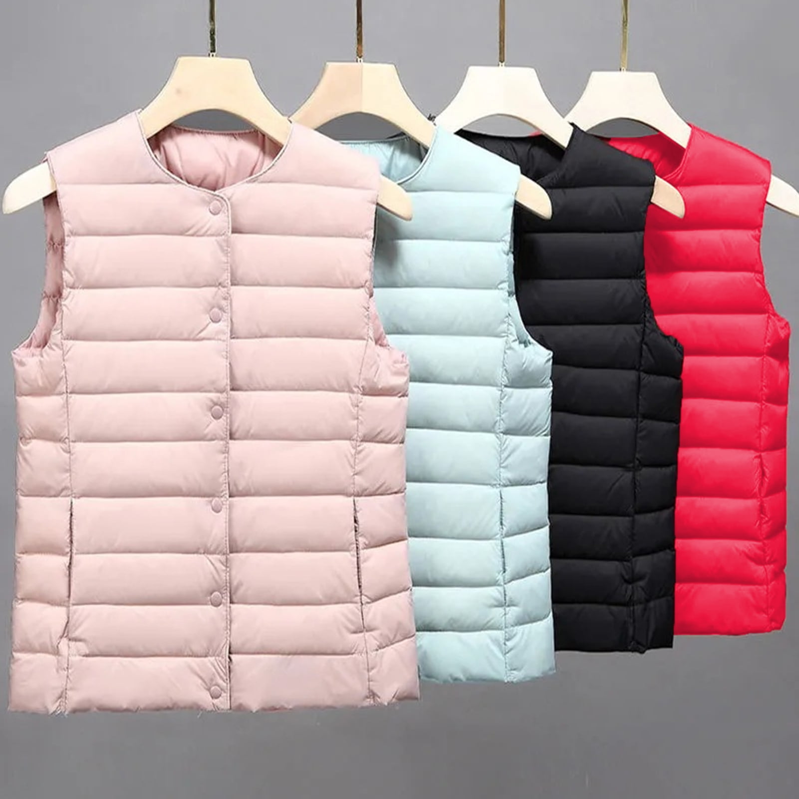 BAETEUY Women Winter Cotton Coat, Round Neck, Thickened, Padded, Short ...