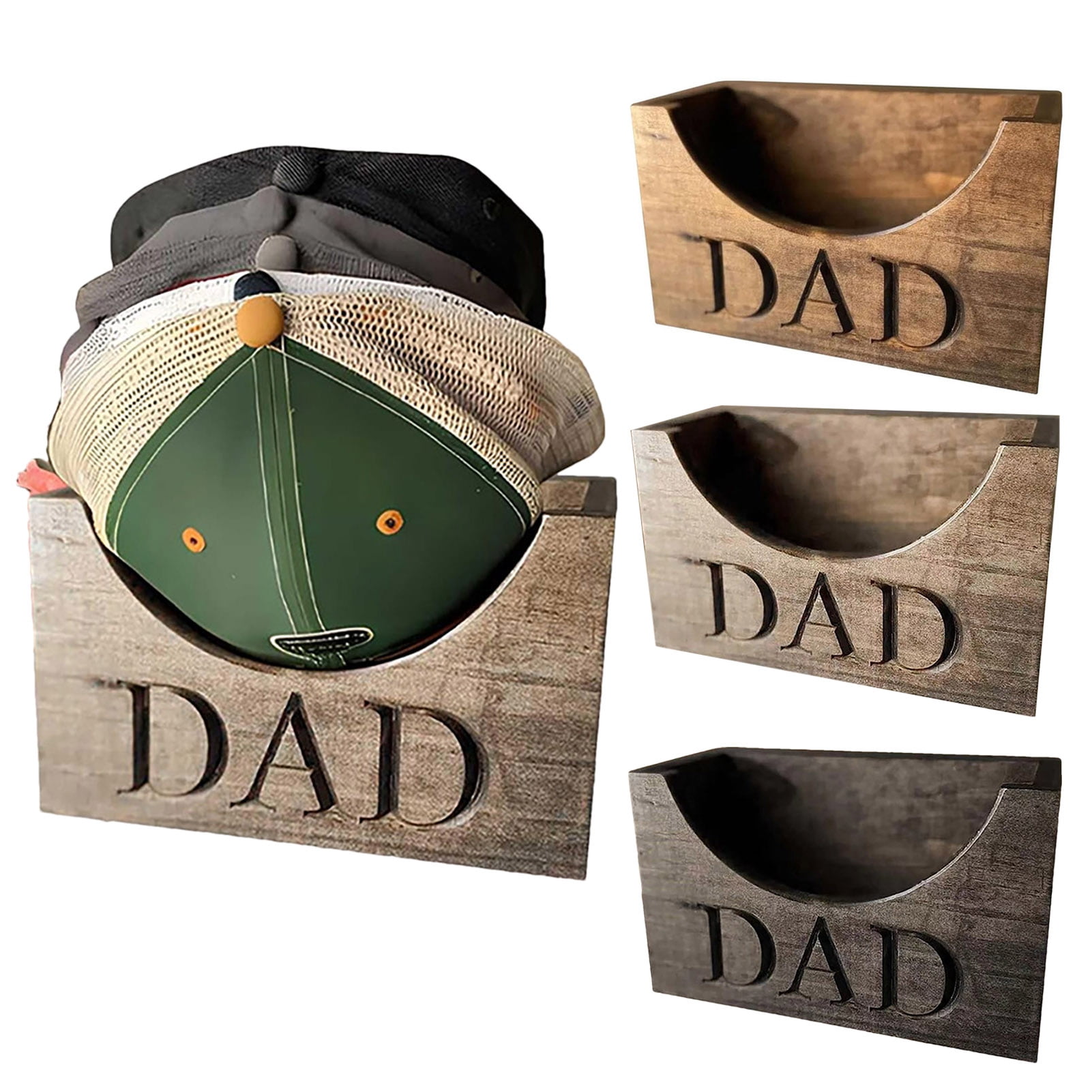 BAETEUY Wooden Baseball Cap Stand Dad Inscribed Thick Large Capacity ...