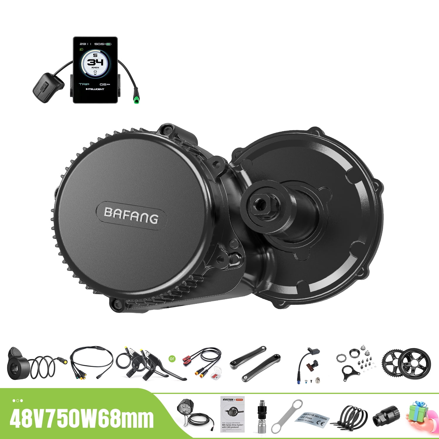 BAFANG BBS02B 48V 750W Mid Drive Kits Mid Motor Ebike Conversion Kits ...