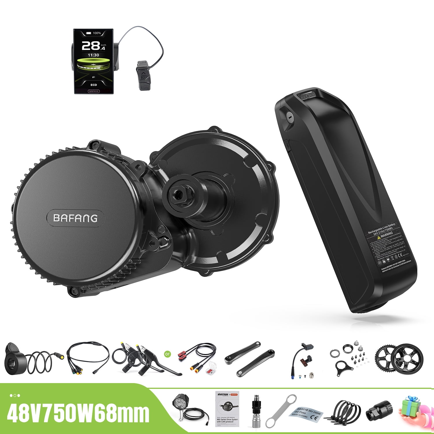 BAFANG BBS02B 48V 750W Mid Drive Kits Mid Motor Ebike Conversion Kits ...