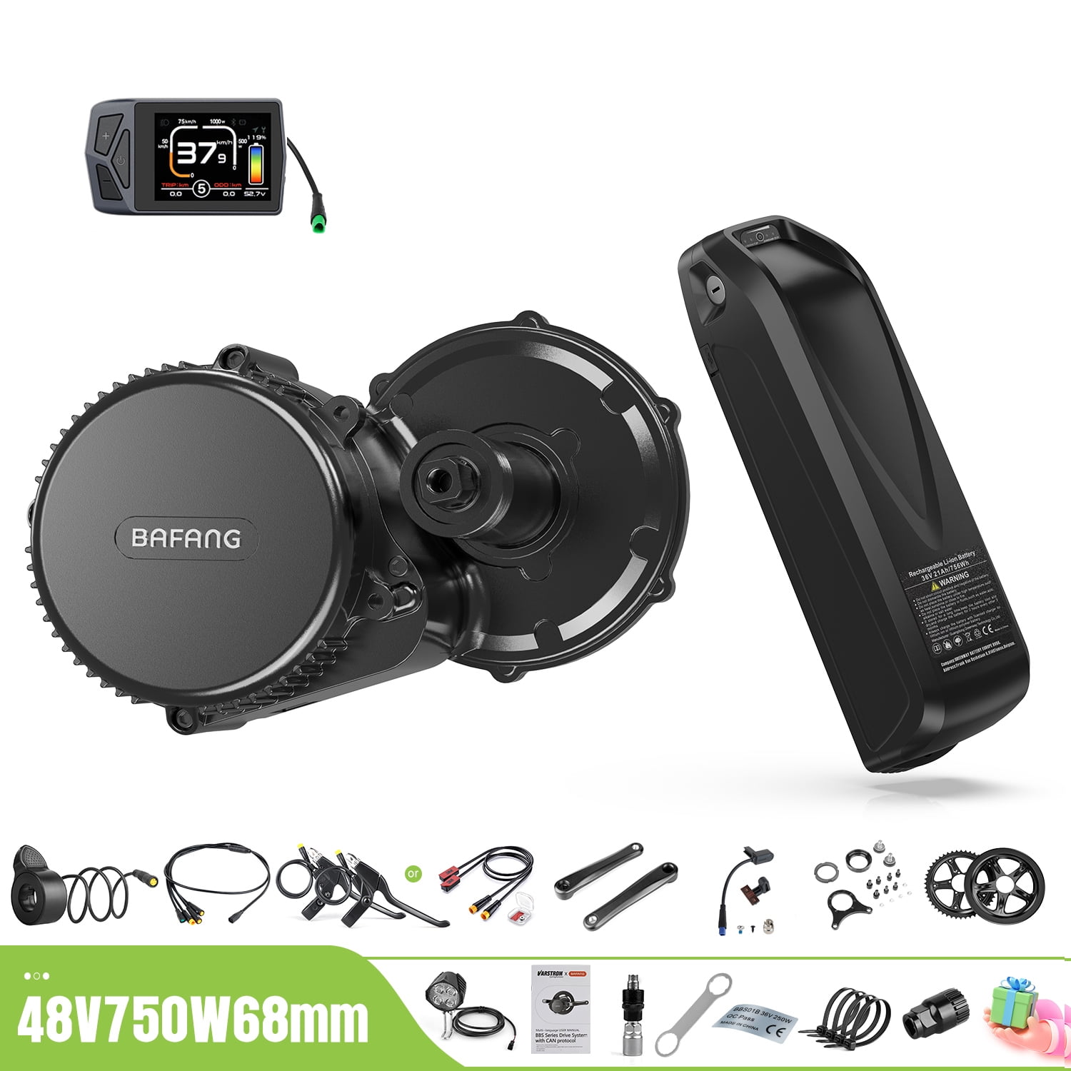 BAFANG BBS02B 48V 750W Mid Drive Kits Mid Motor Ebike Conversion Kits ...
