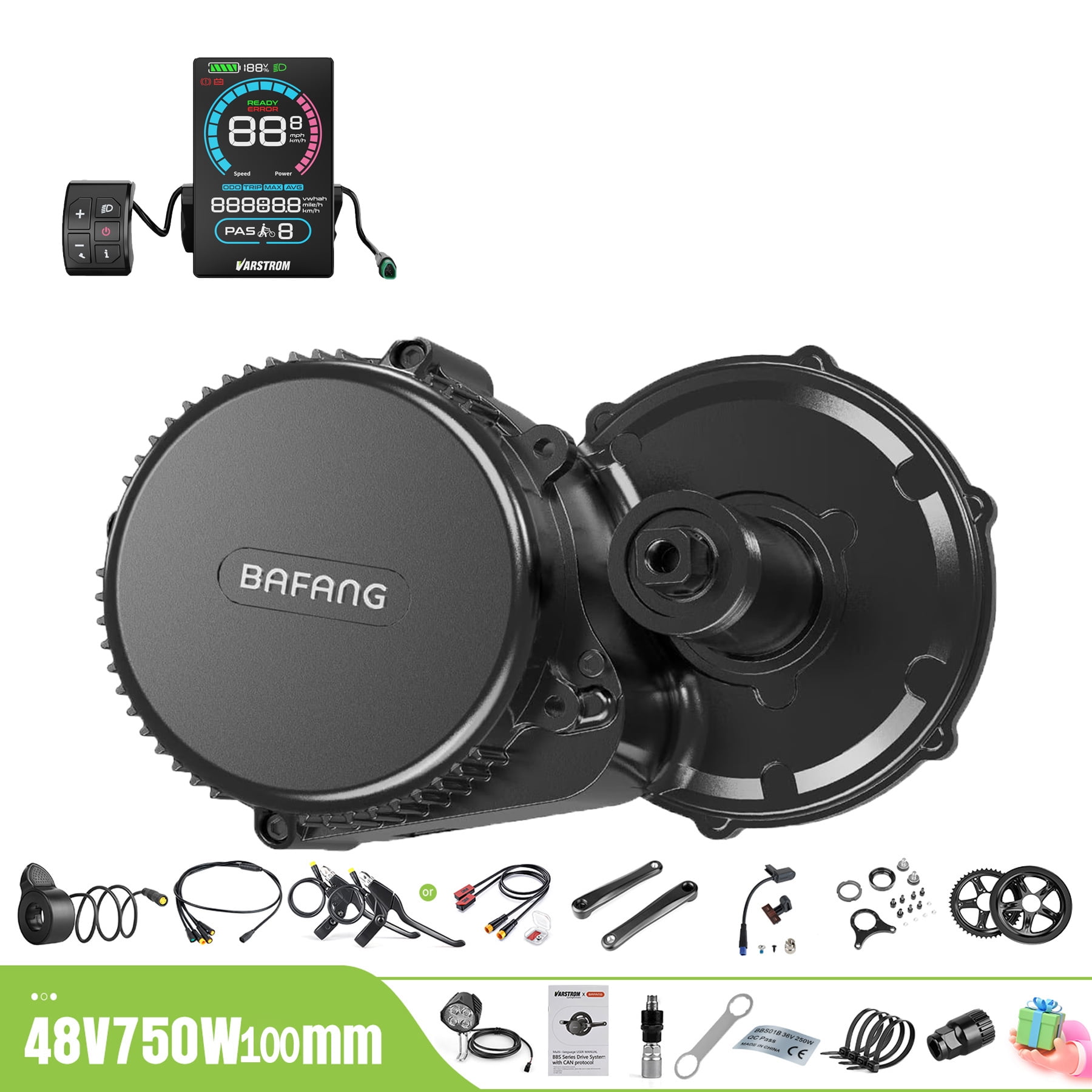 BAFANG Mid Drive Kit 1000W BBS02B Electric Bike Conversion Kit 48V ...