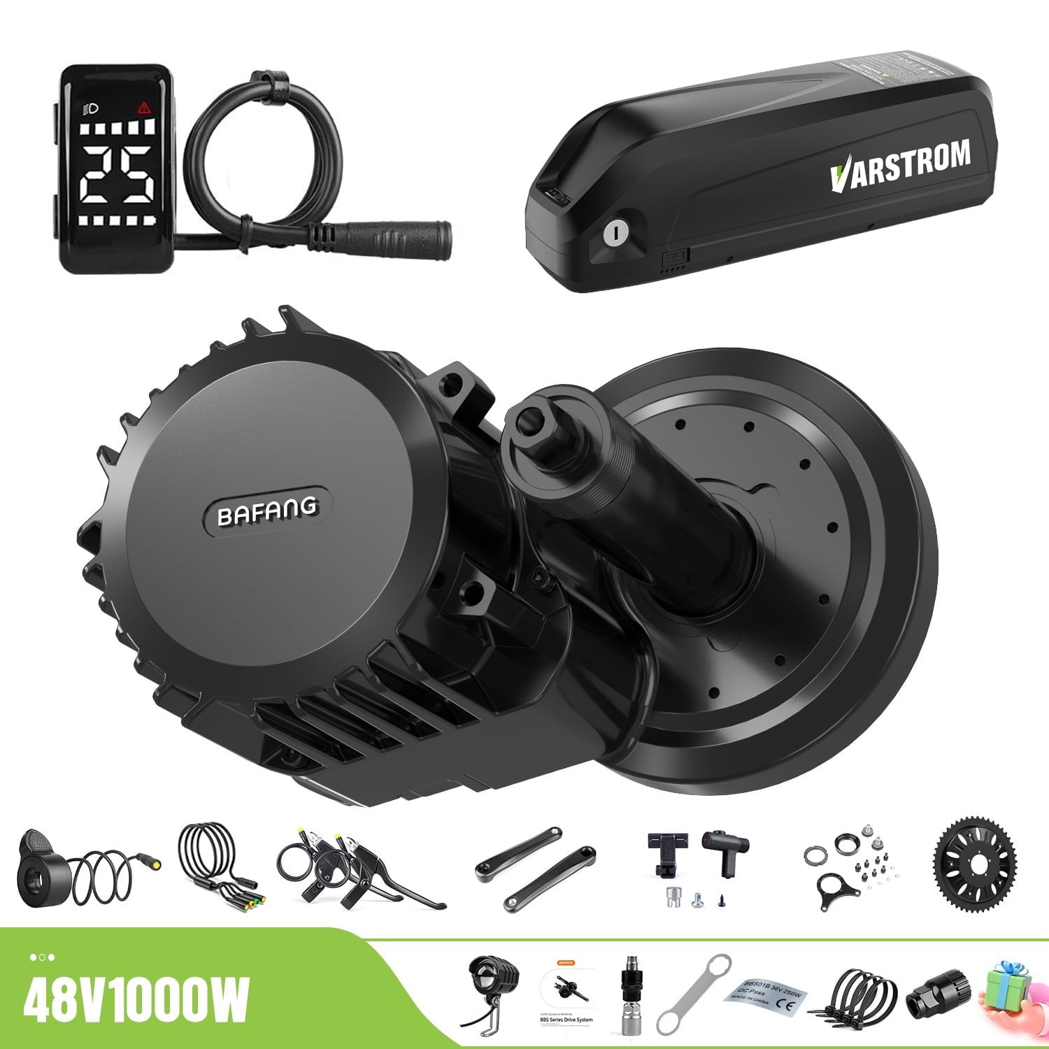 BAFANG Mid Drive Kit 1000W BBSHD Electric Bike Conversion Kit 48V Ebike ...