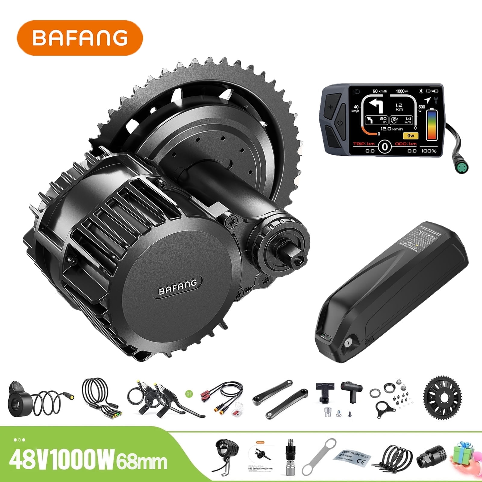 BAFANG Mid Drive Kit 1000W BBS-HD Electric Bike Conversion Kit 48V ...