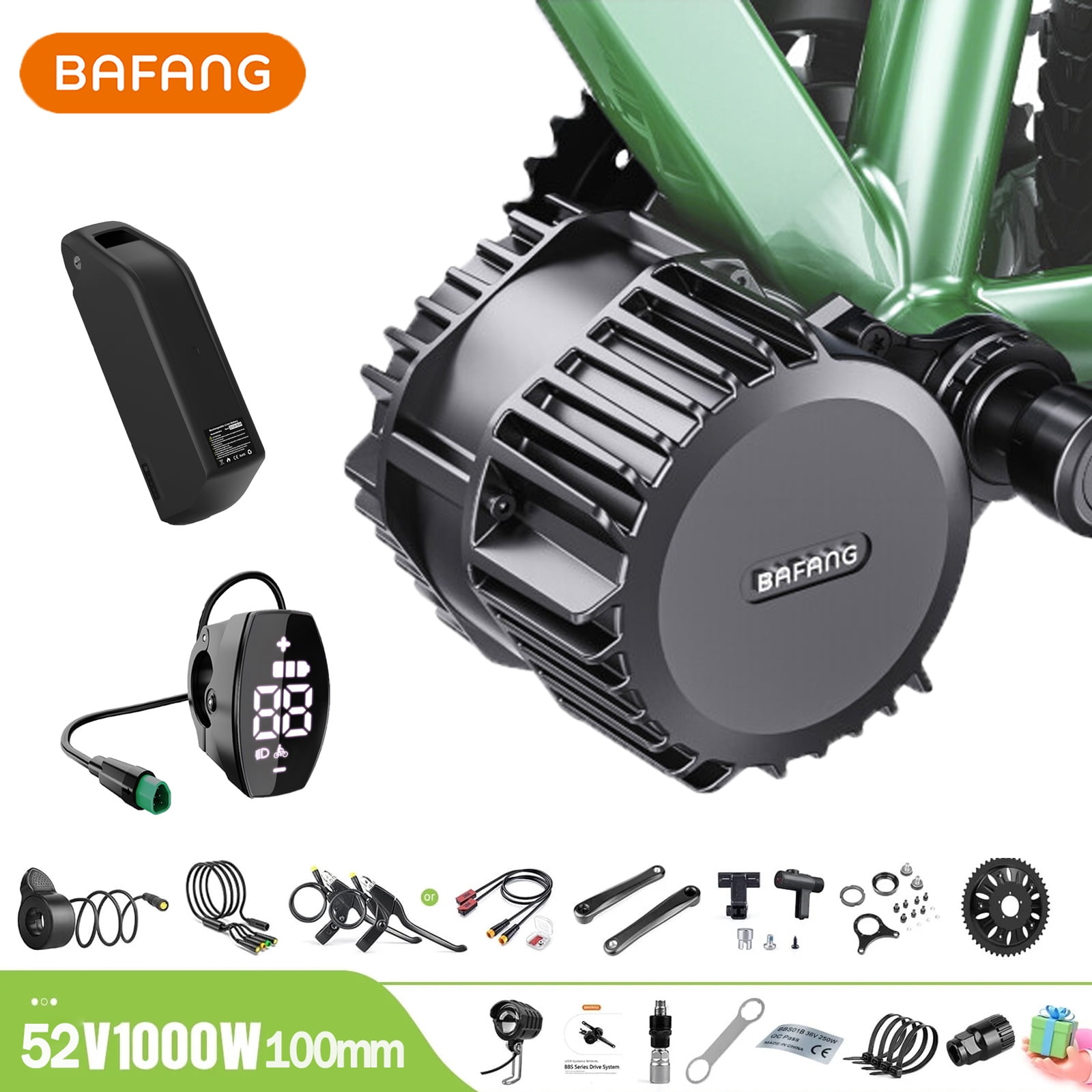 BAFANG Mid Drive Kit 1000W BBSHD Electric Bike Conversion Kit 52V Ebike ...