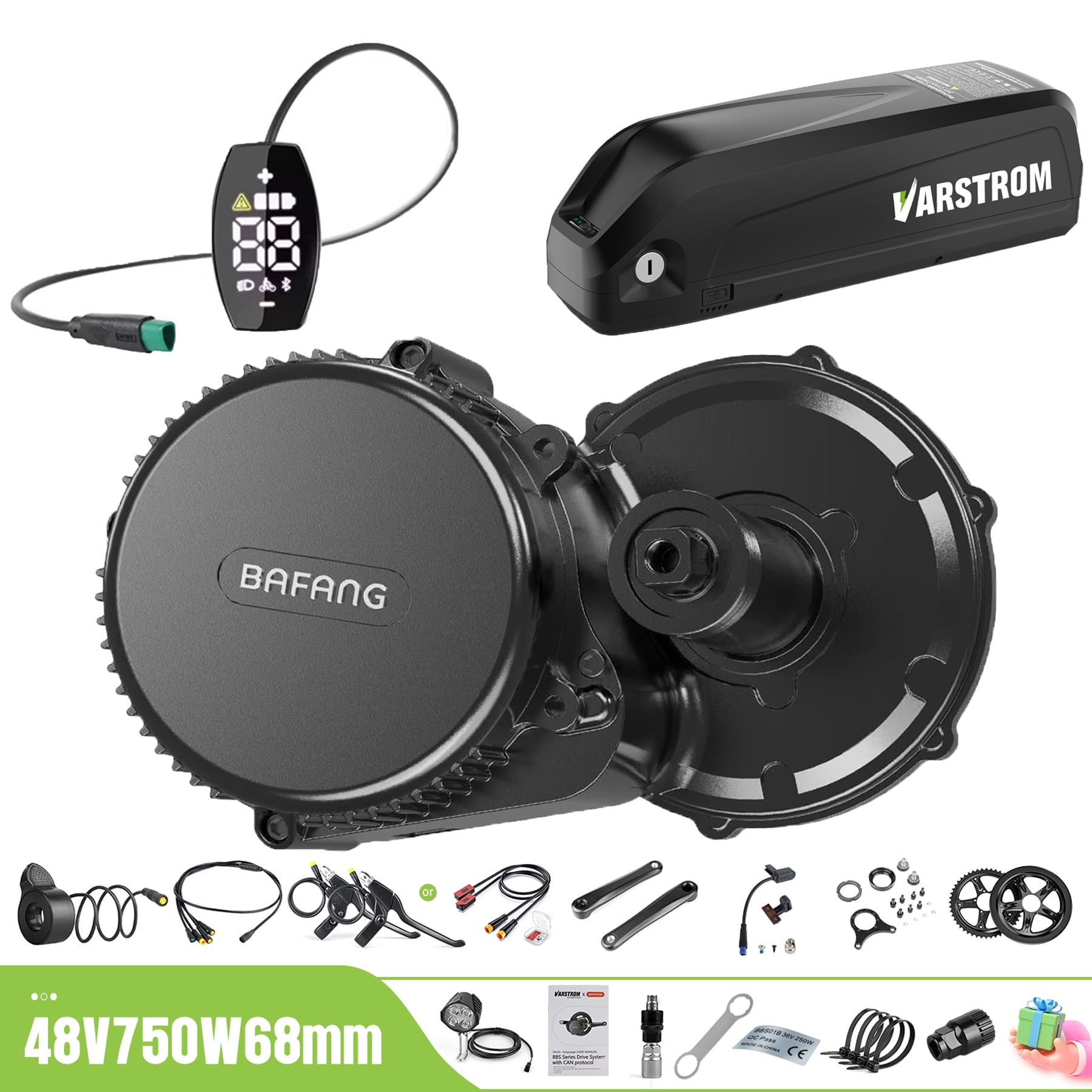 BAFANG Mid Drive Kit 750W BBS02B Electric Bike Conversion Kit 48V Ebike ...