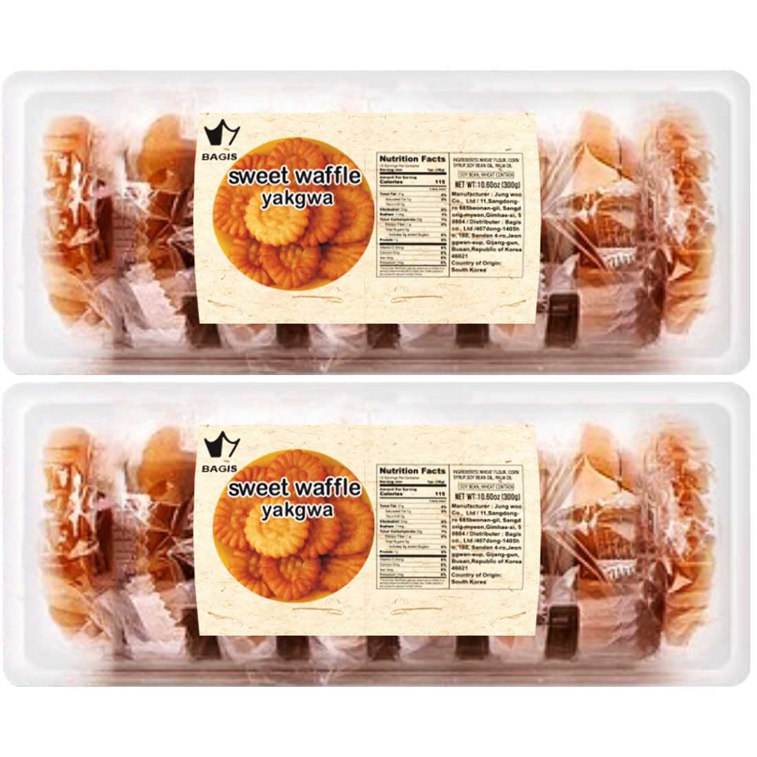 BAGIS Yakgwa I 2pack (21.6oz, 600g) I Korean Traditional Snack Sweet Waffle Crackers Asian Best ...