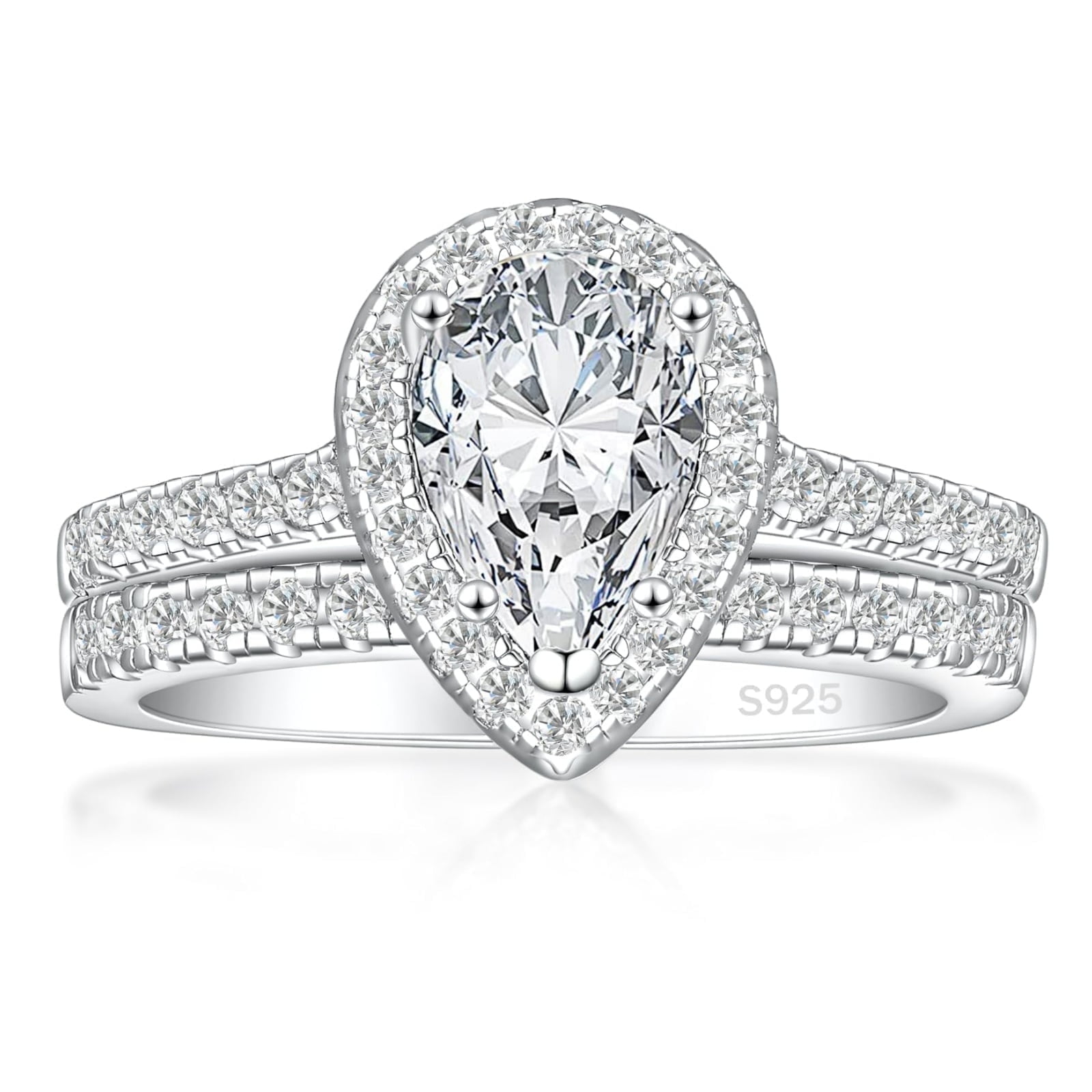 SFTING 925 Sterling Silver Bridal Engagement Wedding Rings Sets for ...