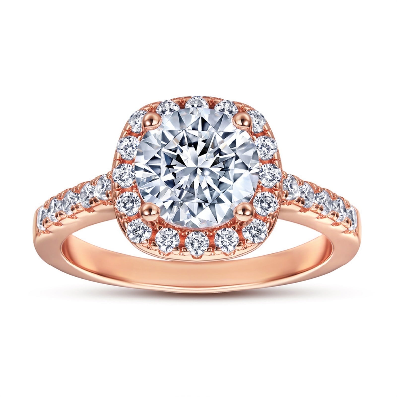 SFTING 925 Sterling Silver Bridal Solitaire Round Engagement Wedding ...