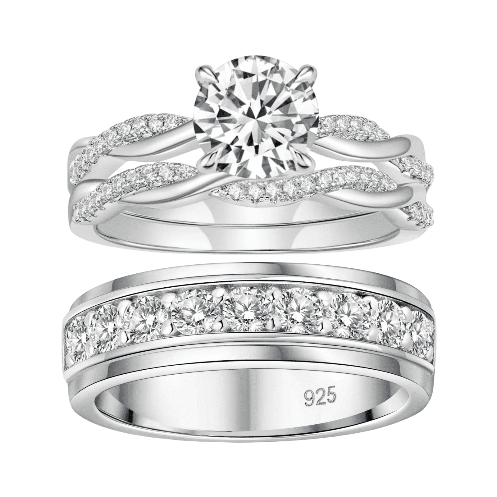 SFTING Wedding Rings Set for His and Her Women Mens Wedding Bands for ...
