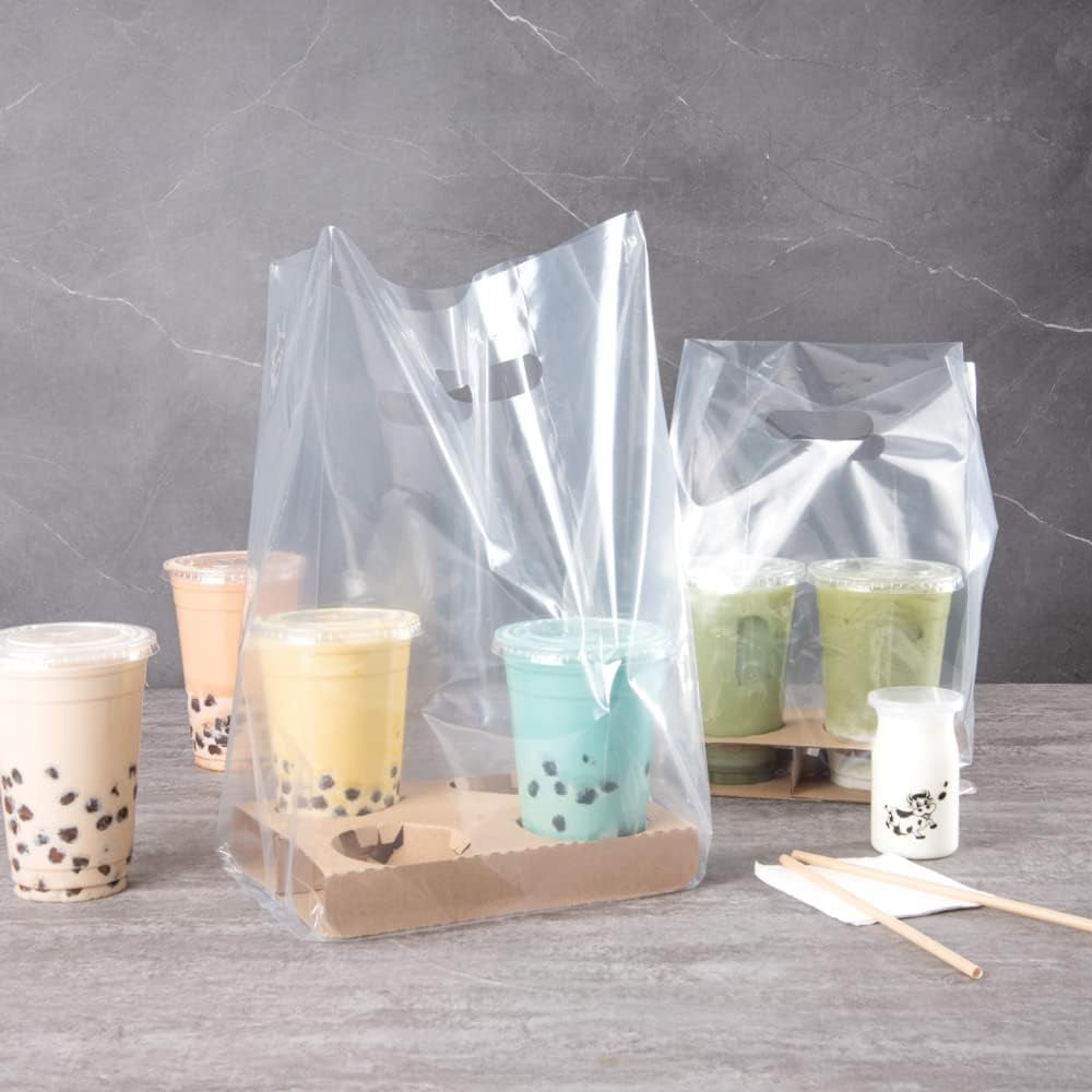 BAGS ONLY: 17.7 x 9.8 x 7.1 Inch To Go Bags 100 Self Standing Take Out ...