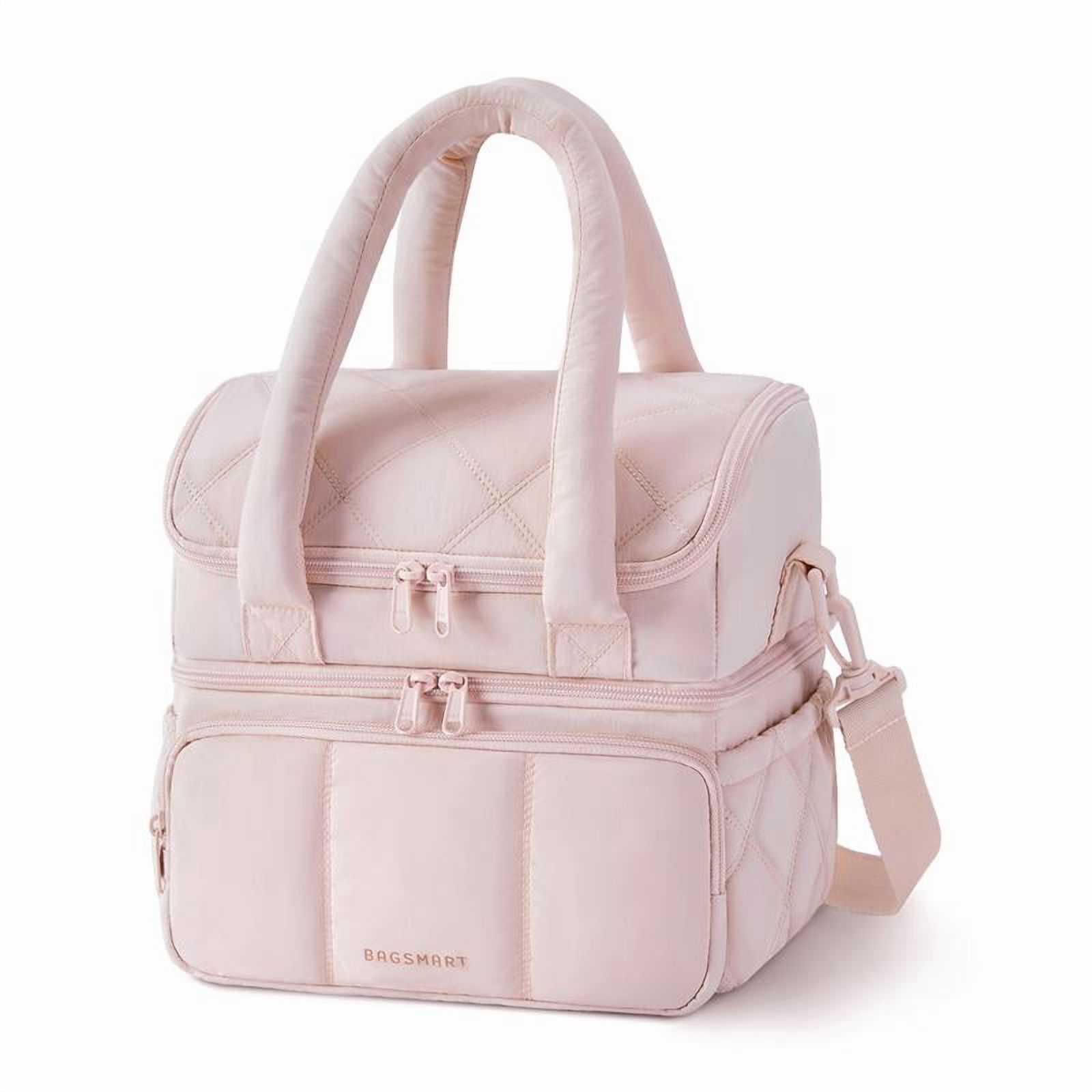 BAGSMART 11.8L Lunch Bag - Double Deck Insulated, Quilted Puffer Tote ...