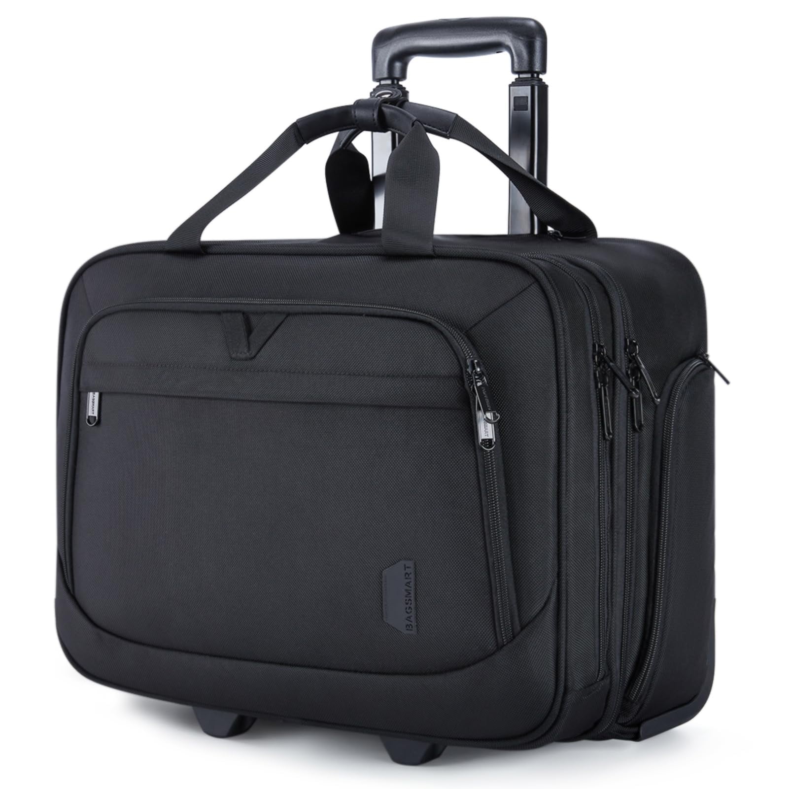 Compact Rolling Laptop Bag for Work Business Travel, 17.3 inch, Black ...