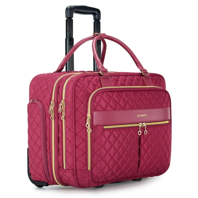 BAGSMART Stylish Roller Office Case, 17.3" Rolling Laptop Bag with ...