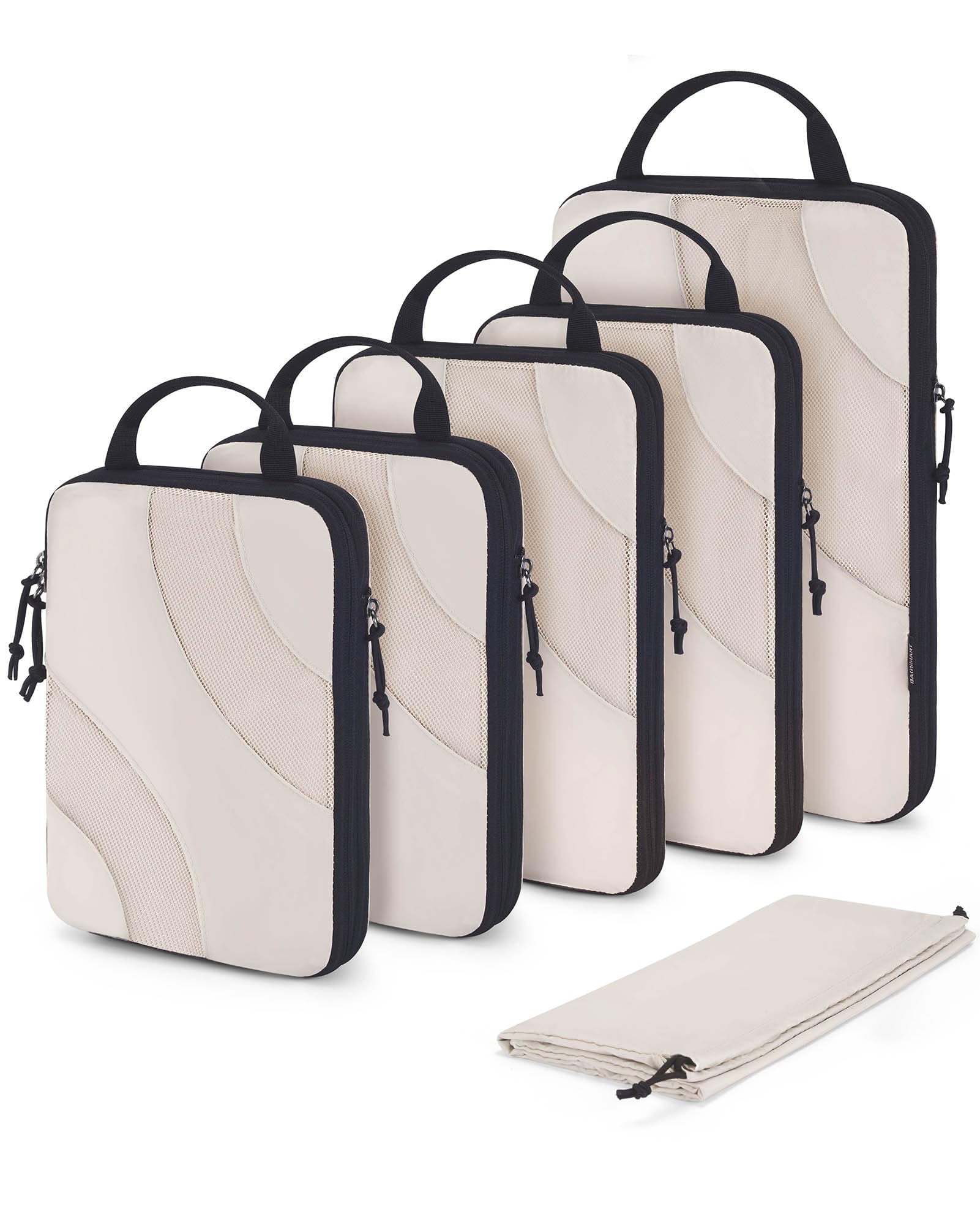 BAGSMART 6 Pcs Compression Packing Cubes, Travel Packing Organizers for ...