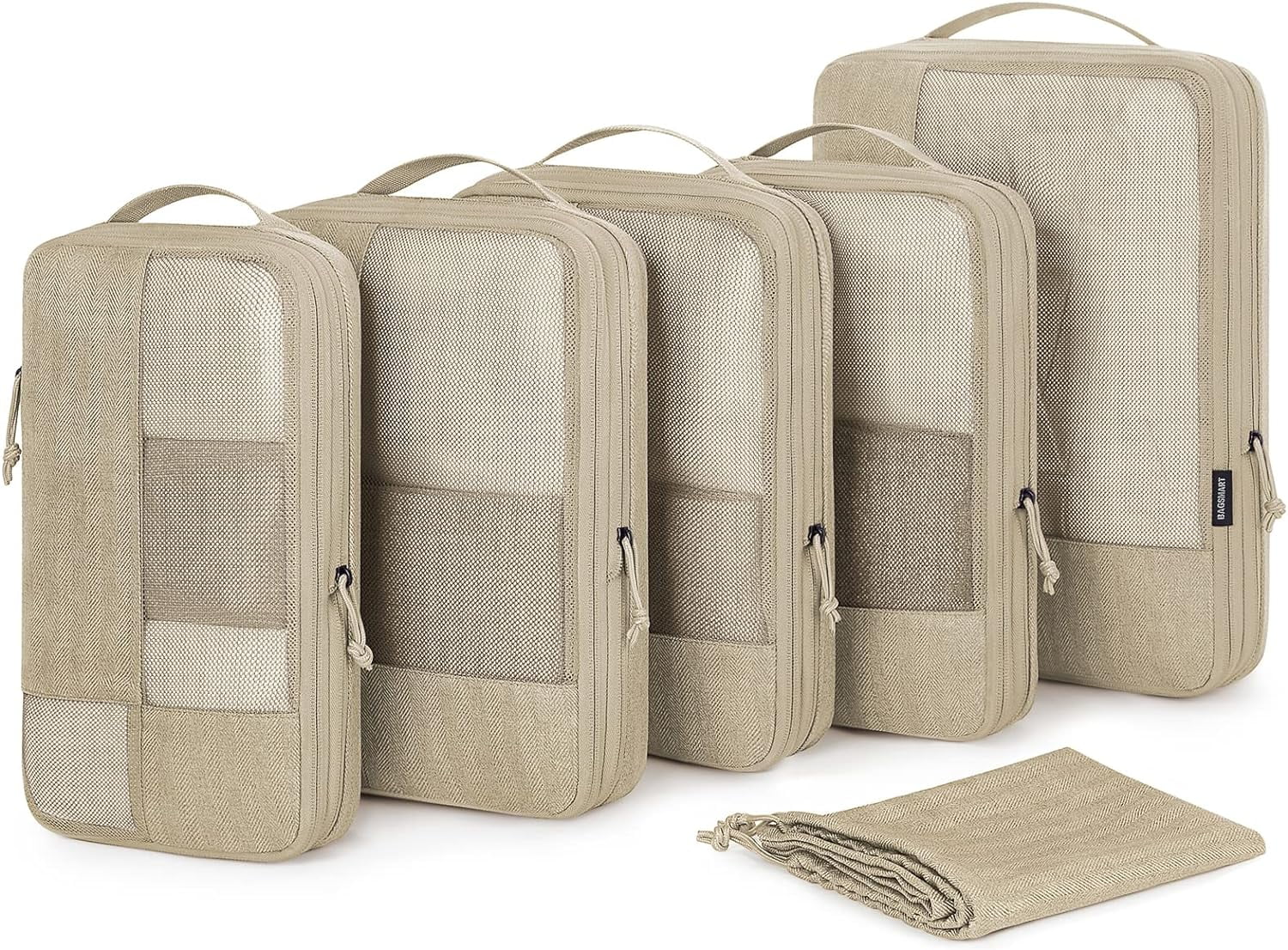 BAGSMART Compression Packing Cubes for Travel, 6 Set Packing Cubes for ...