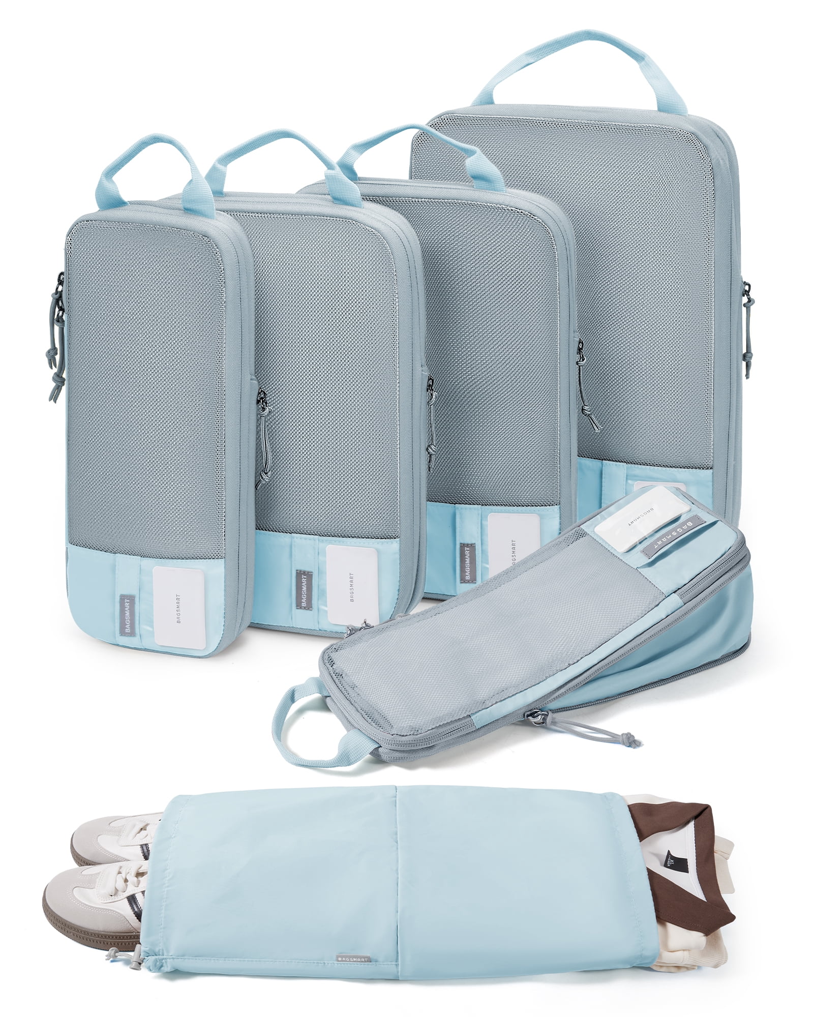 BAGSMART 6Pcs Travel Compression Packing Cubes, Lightweight ...
