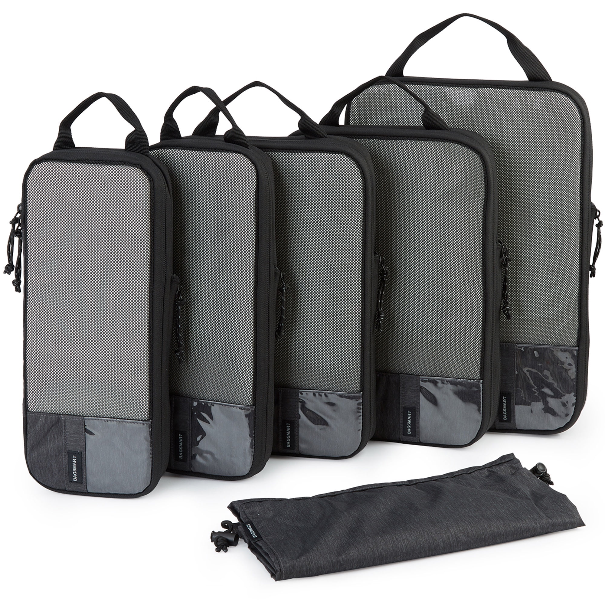 BAGSMART 6 Pcs Travel Luggage Compression Packing Cubes, Expandable ...