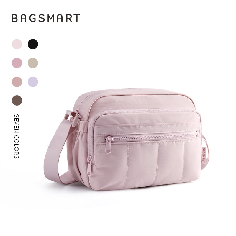 BAGSMART Crossbody Bags for Women Travel Purse, Medium Quilted Puffy ...