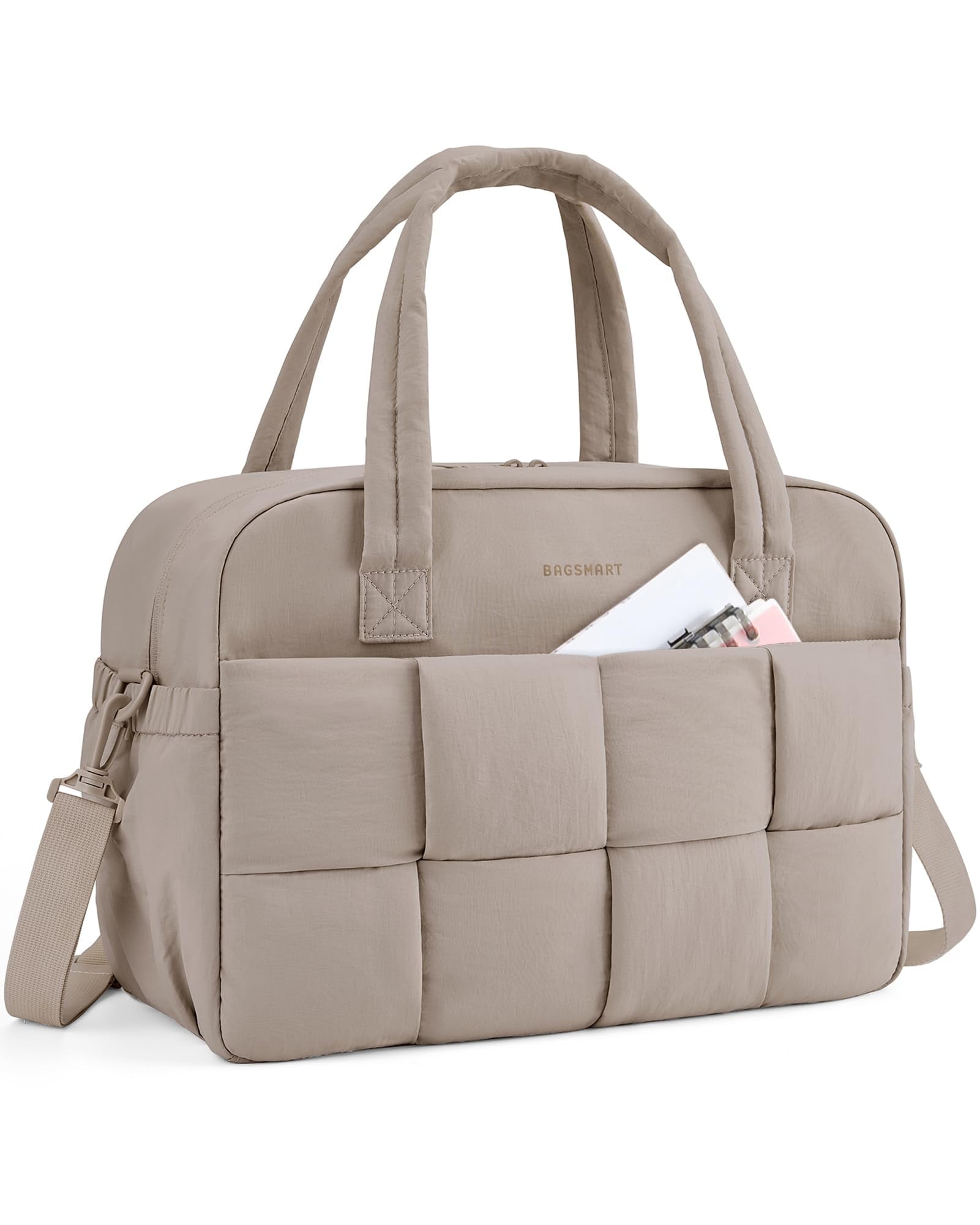 BAGSMART Duffle Bag for Women, Puffer Travel Bag for Travel with Laptop ...