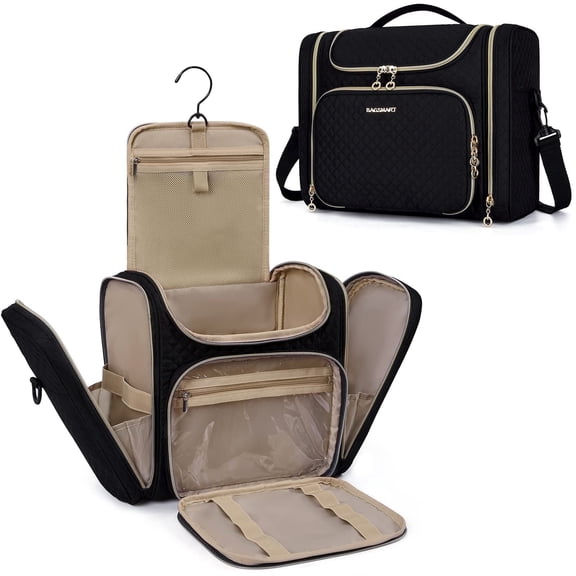 Stijggn Toiletry Bag, Portable Hanging Organizer Features Large ...