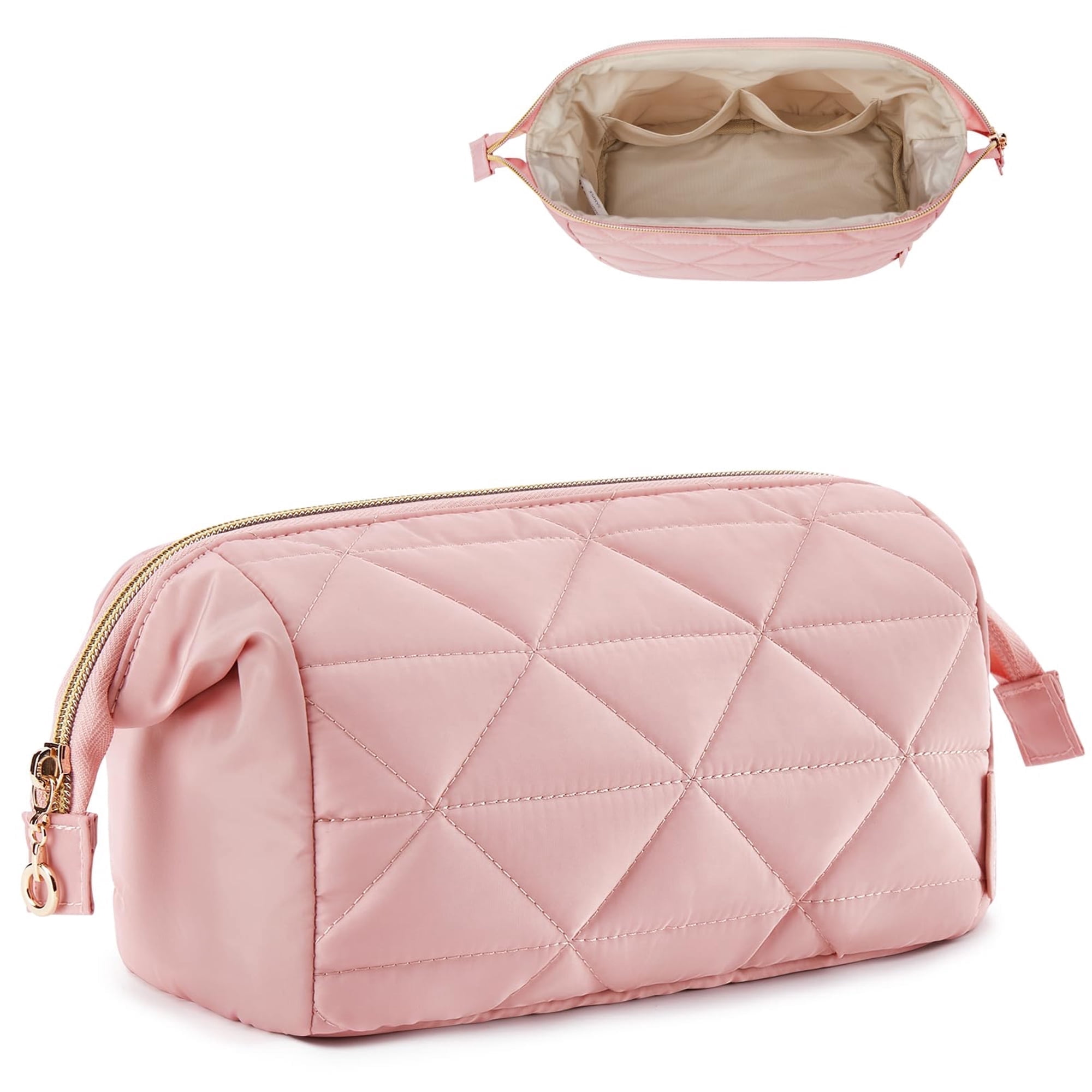 BAGSMART Makeup Bag Travel Cosmetic Bag, Puffy Padded Make Up Bags for ...