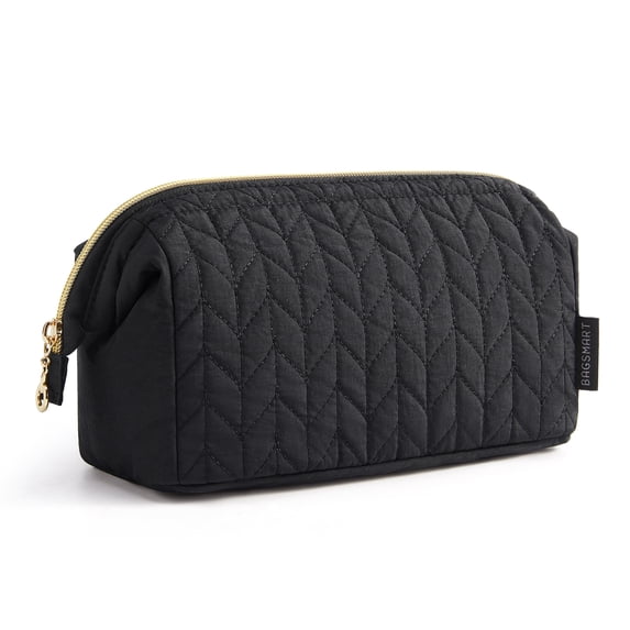 BAGSMART Wide-open Makeup Bag Cosmetic Pouch Organizer Travel Toiletry ...