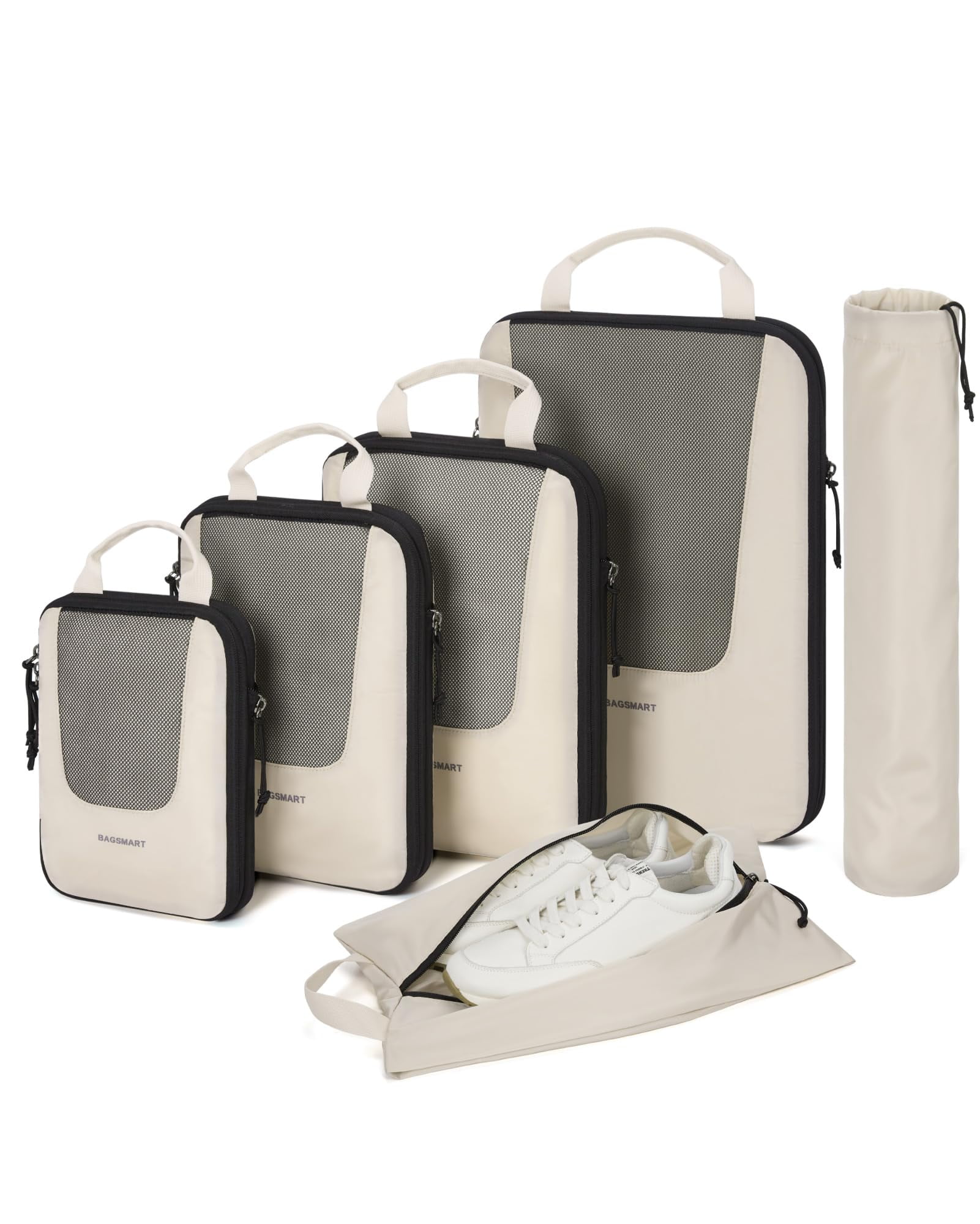 BAGSMART 6 Set Compression Packing Cubes, Lightweight & Expandable ...