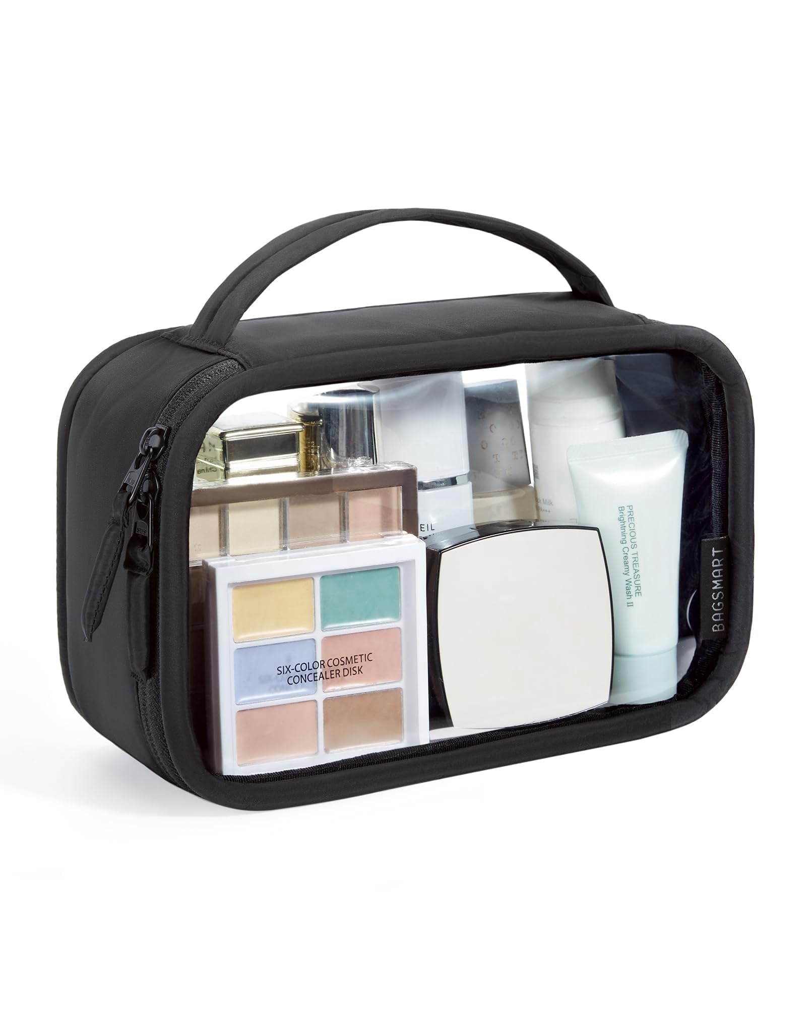 BAGSMART TSA-Approved Toiletry Bag, Large Opening Clear Makeup Bag with ...