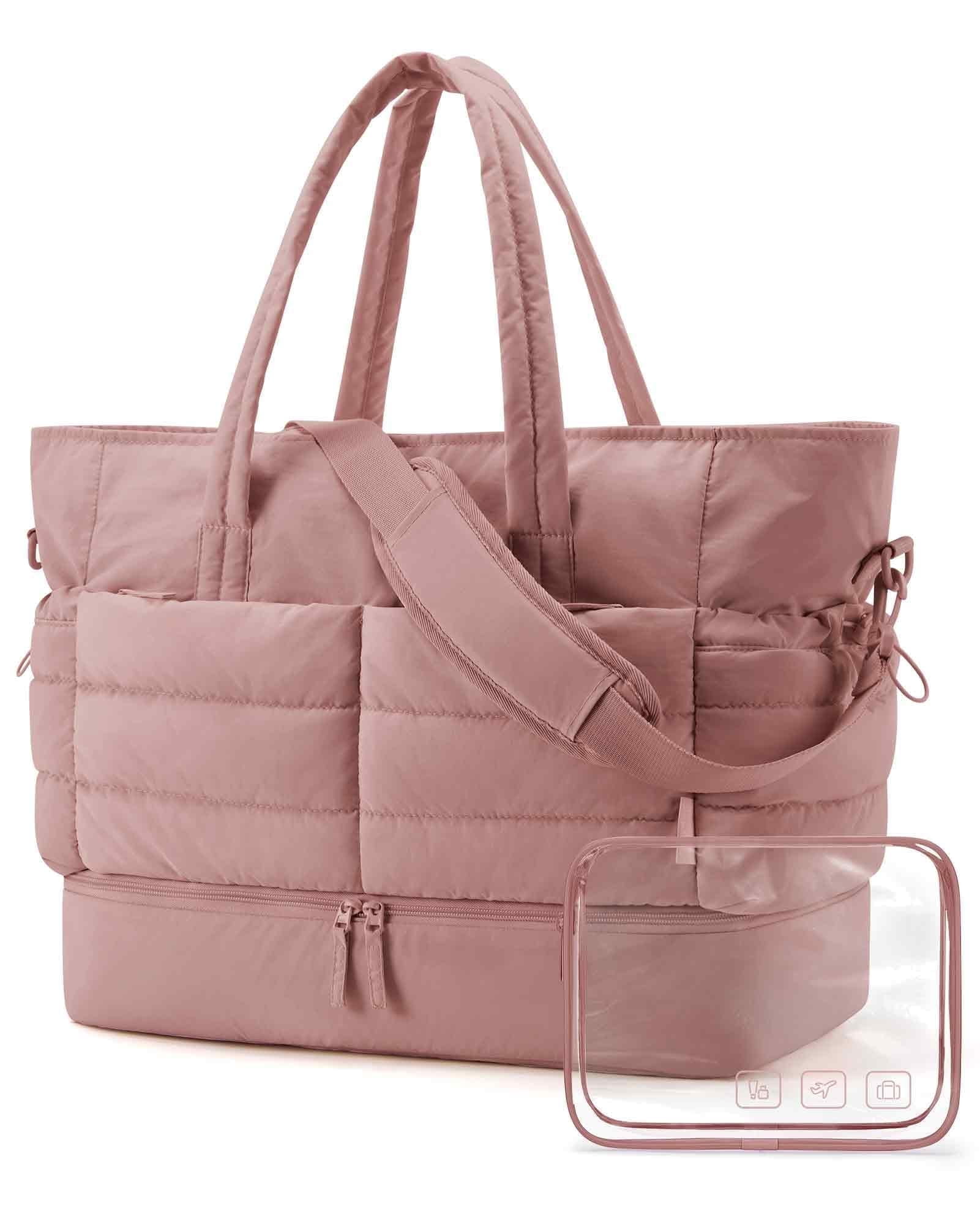 BAGSMART 48L Large Travel Duffel Bag with Shoe Compartment, Puffer ...