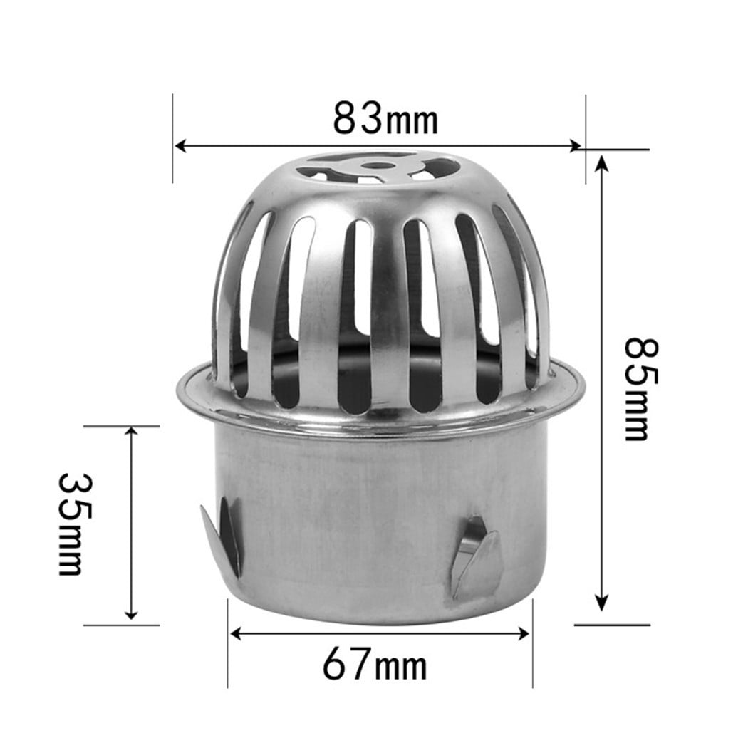 BAGUER 1 Pcs Stainless Steel Balcony Roof Round Large Displacement Anti ...