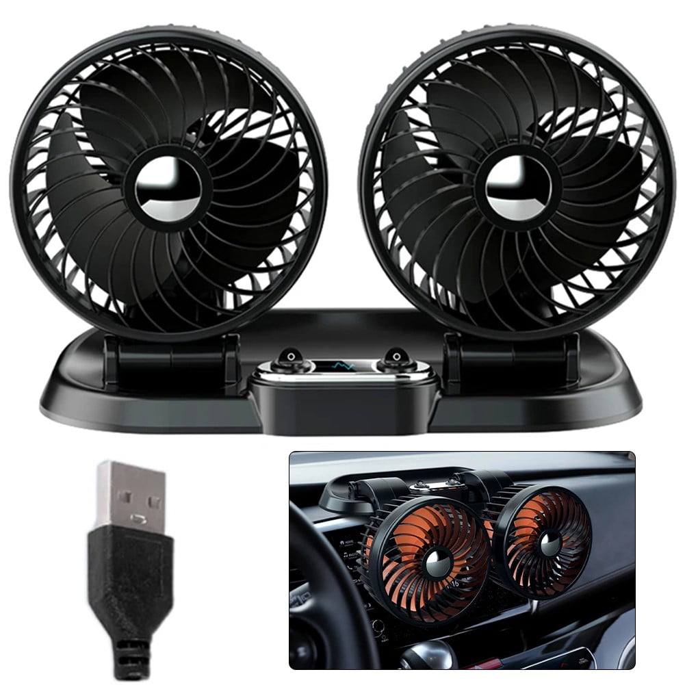 BAGUER 12V 24V Car Fan 360 Degree Rotation Fan Versatile Compatibility ...