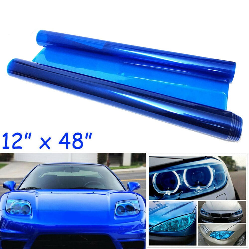 BAGUER 12x48\\\\\\\" Blue Tint Vinyl Film Overlay Wrap Sheet Lamp Film ...