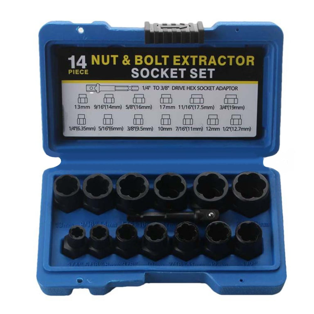 BAGUER 14Pcs Screw Bolt Extractor Set Bolt and Nut Removal Wheel Lock ...