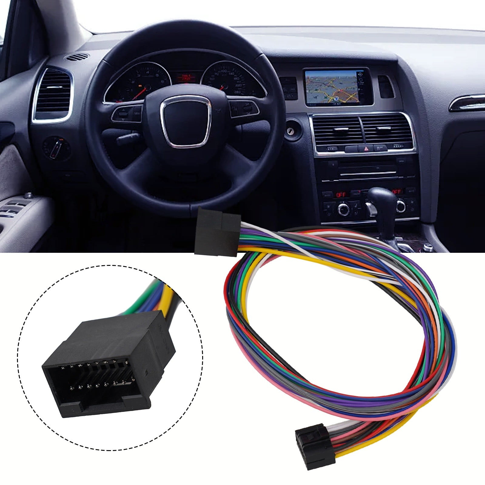BAGUER 16Pin Car Stereo Radio Iso Wire Harness Extension 60cm Cable for ...