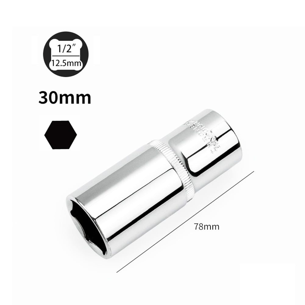 BAGUER 1Pcs 1/2Inch 8-32mm Deep Socket Adapter Hex Socket Wrench Heads ...