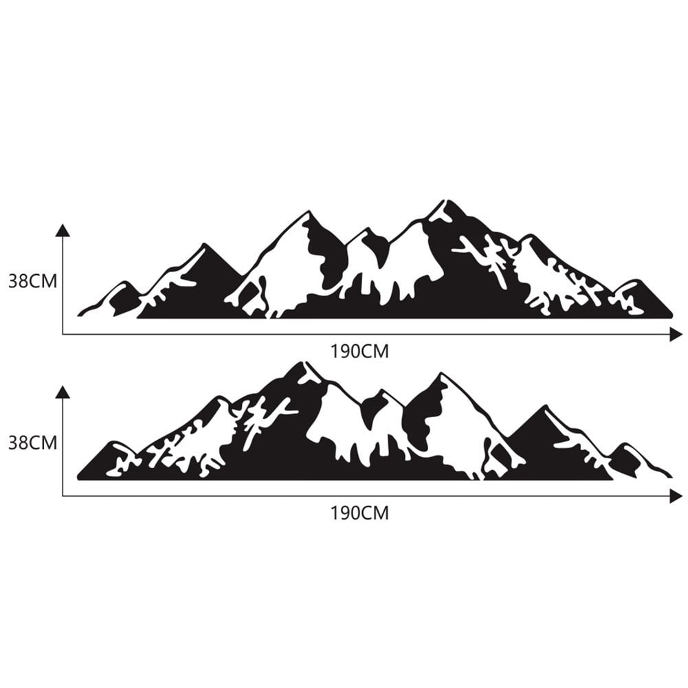 BAGUER 2× Mountain Vinyl Decal Stickers for Campers RVs Kayak Vans SUV ...